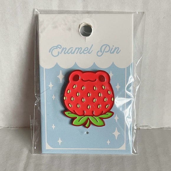 Hot Topic | Accessories | Nip Strawberry Frog Enamel Pin Hot Topic Kawaii Red Yellow Green Berry ...